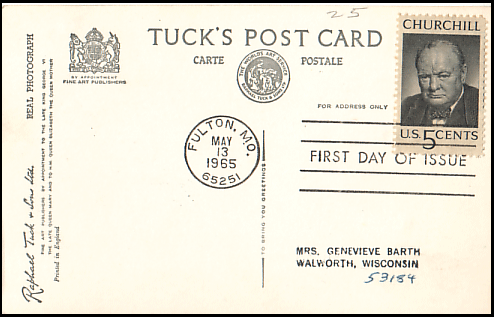 Churchill Postcard FDC 3